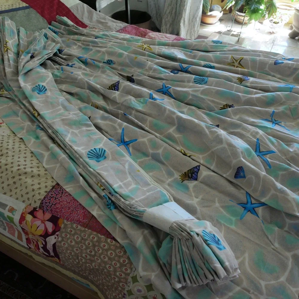 Vintage | Accents | Rare Vintage 2 Piece 98s Beach Patterned Drapes ...